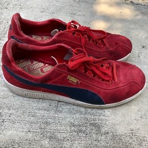 Puma | Shoes | Puma Suede Red Sneakers Athletic Shoes Sz 2 | Poshmark